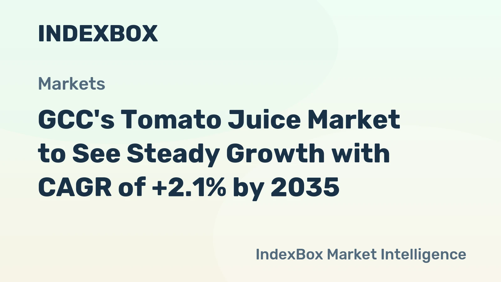 GCC's Tomato Juice Market to See Steady Growth with CAGR of +2.1% by 2035