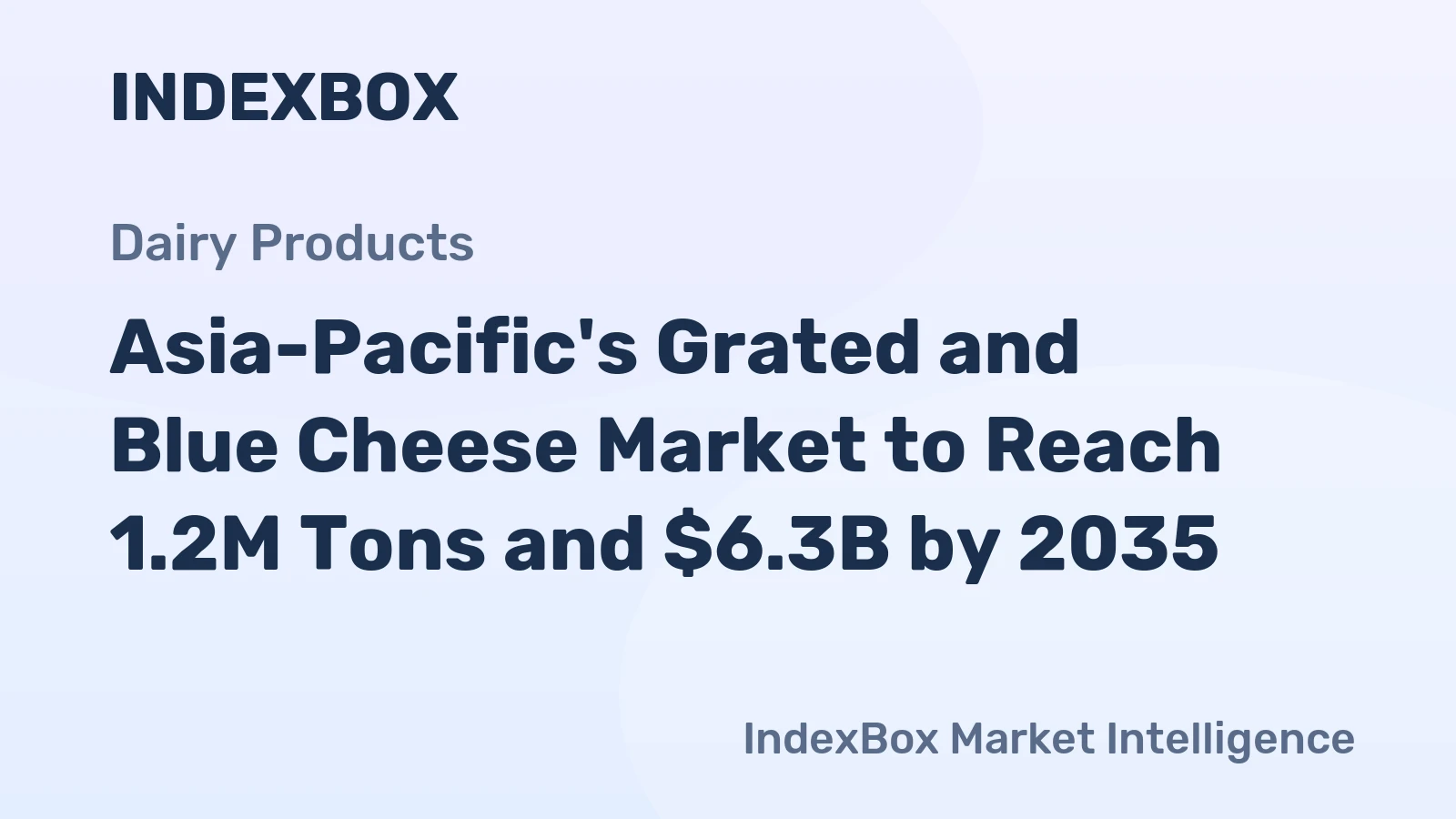 Asia-Pacific's Grated and Blue Cheese Market to Reach 1.2M Tons and $6.3B by 2035