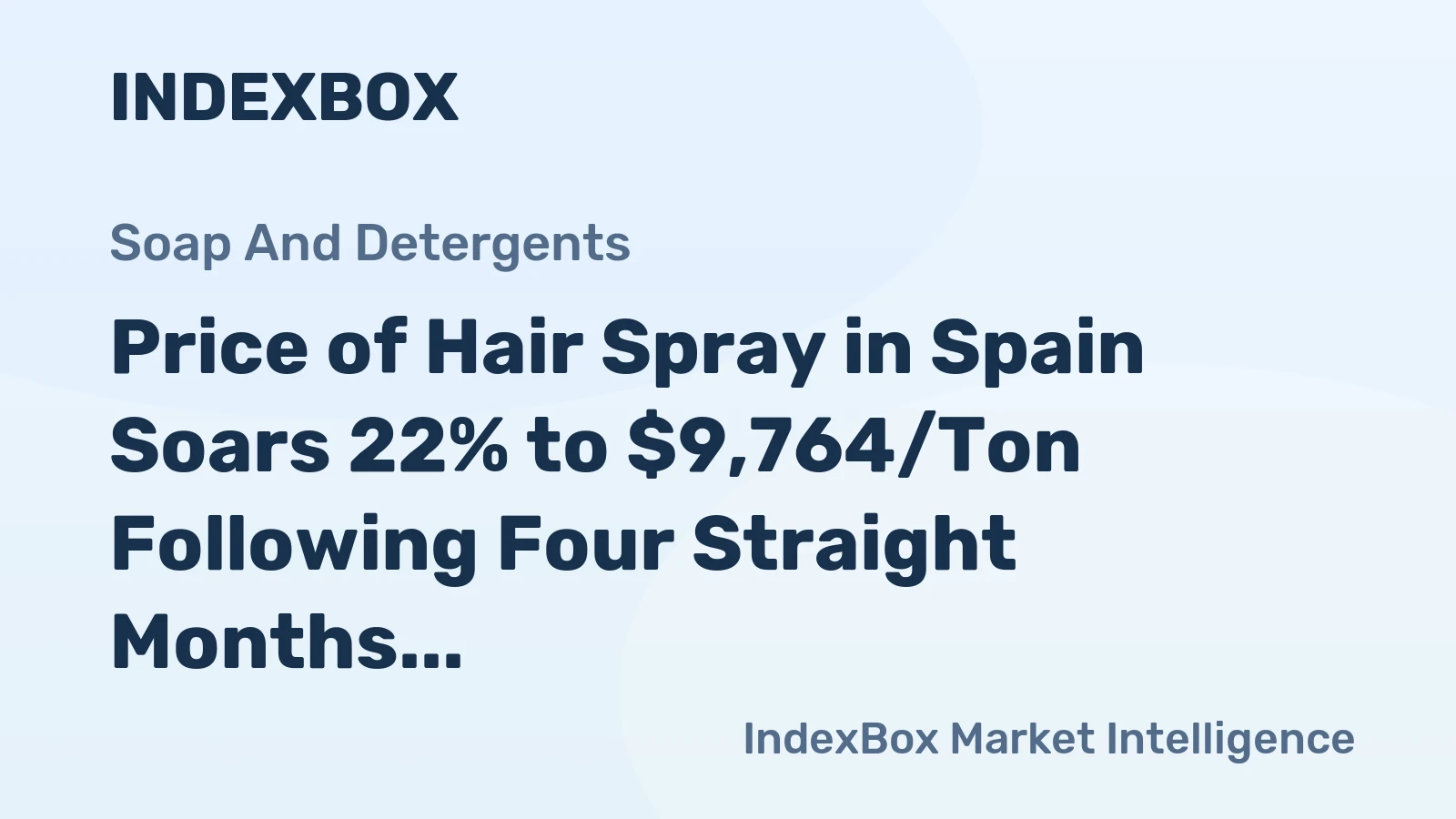 Price of Hair Spray in Spain Soars 22% to $9,764/Ton Following Four Straight Months of Expansion