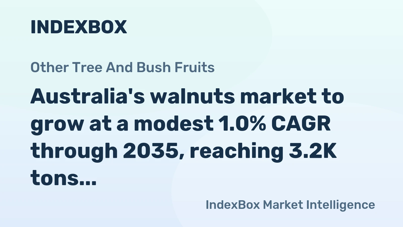 Australia's walnuts market to grow at a modest 1.0% CAGR through 2035, reaching 3.2K tons, driven by sustained domestic demand.