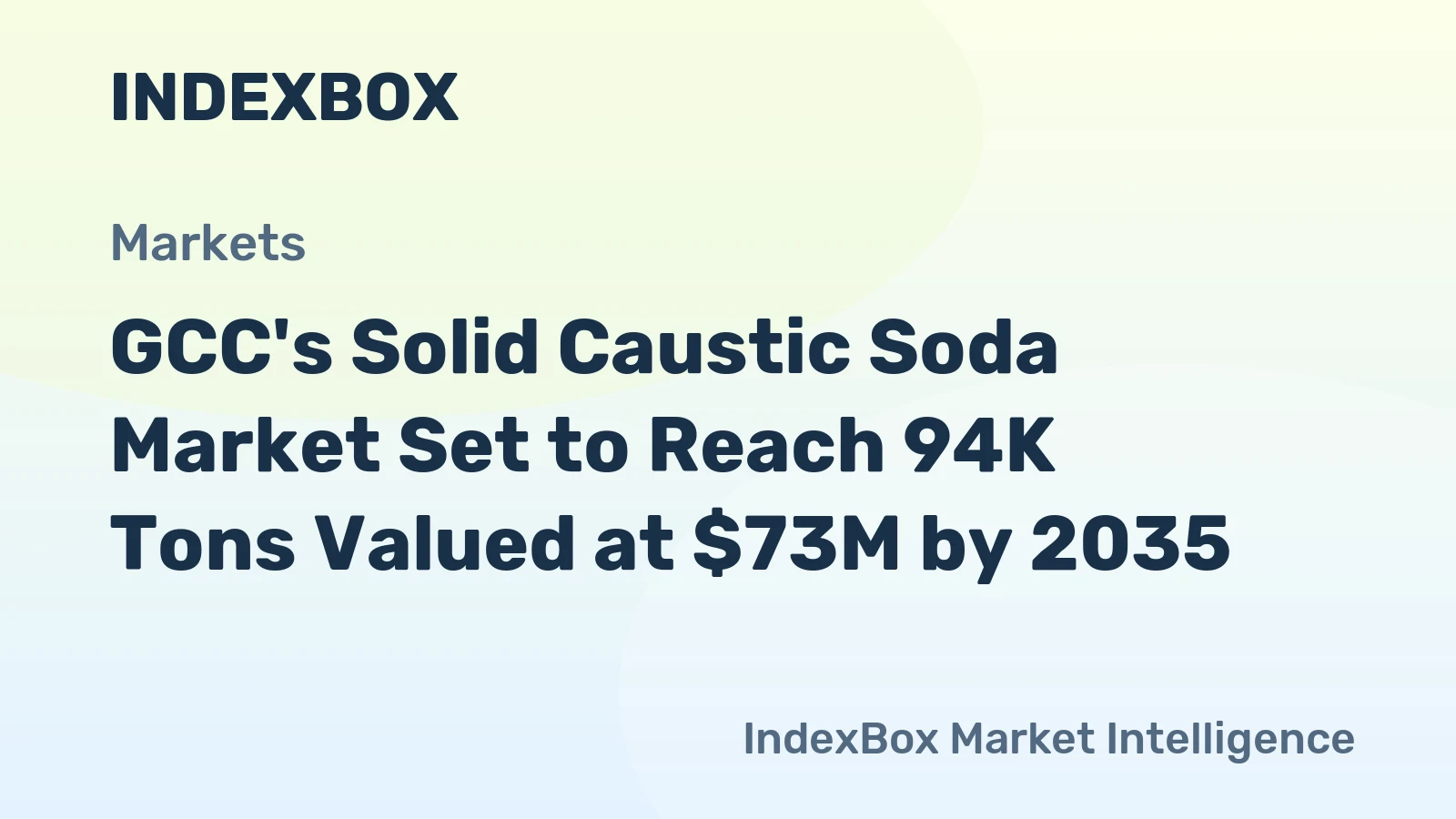 GCC's Solid Caustic Soda Market Set to Reach 94K Tons Valued at $73M by 2035