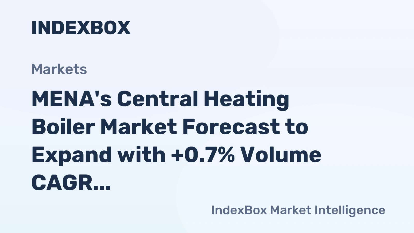 MENA's Central Heating Boiler Market Forecast to Expand with +0.7% Volume CAGR Through 2035