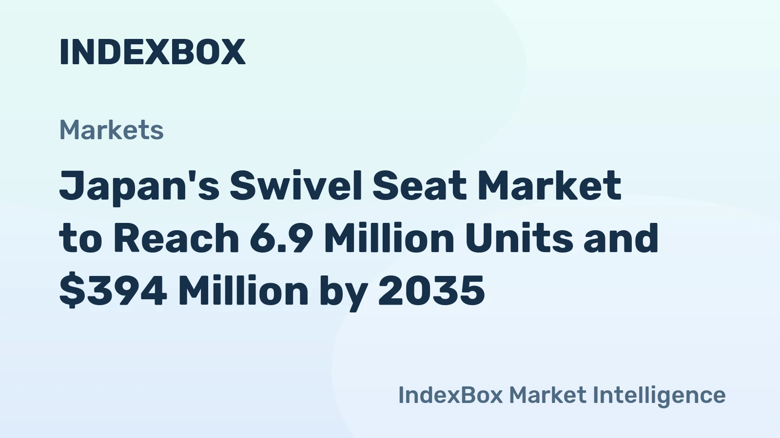 Japan's Swivel Seat Market to Reach 6.9 Million Units and $394 Million by 2035