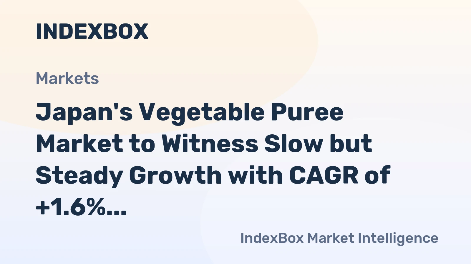 Japan's Vegetable Puree Market to Witness Slow but Steady Growth with CAGR of +1.6%