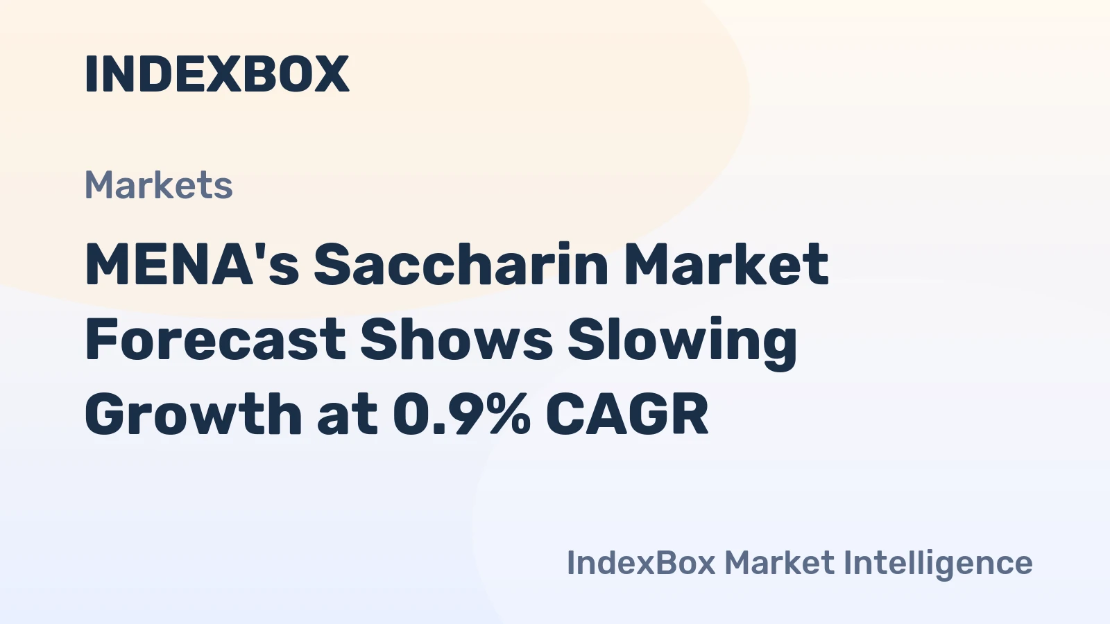 MENA's Saccharin Market Forecast Shows Slowing Growth at 0.9% CAGR