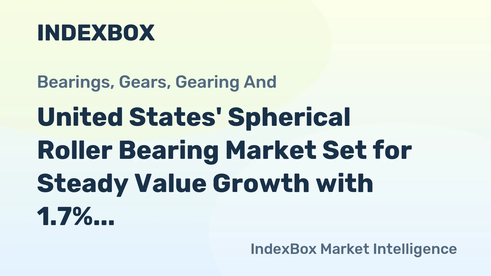 United States' Spherical Roller Bearing Market Set for Steady Value Growth with 1.7% CAGR