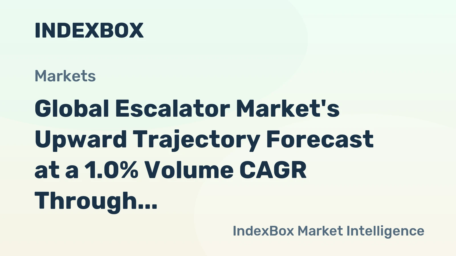 Global Escalator Market's Upward Trajectory Forecast at a 1.0% Volume CAGR Through 2035