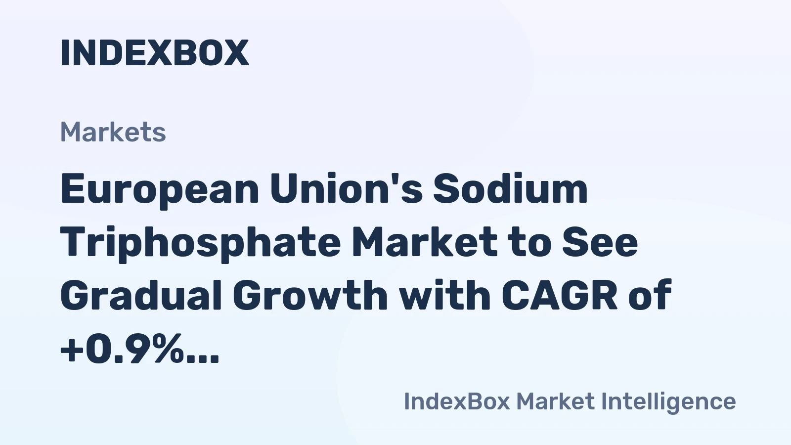 European Union's Sodium Triphosphate Market to See Gradual Growth with CAGR of +0.9% by 2035