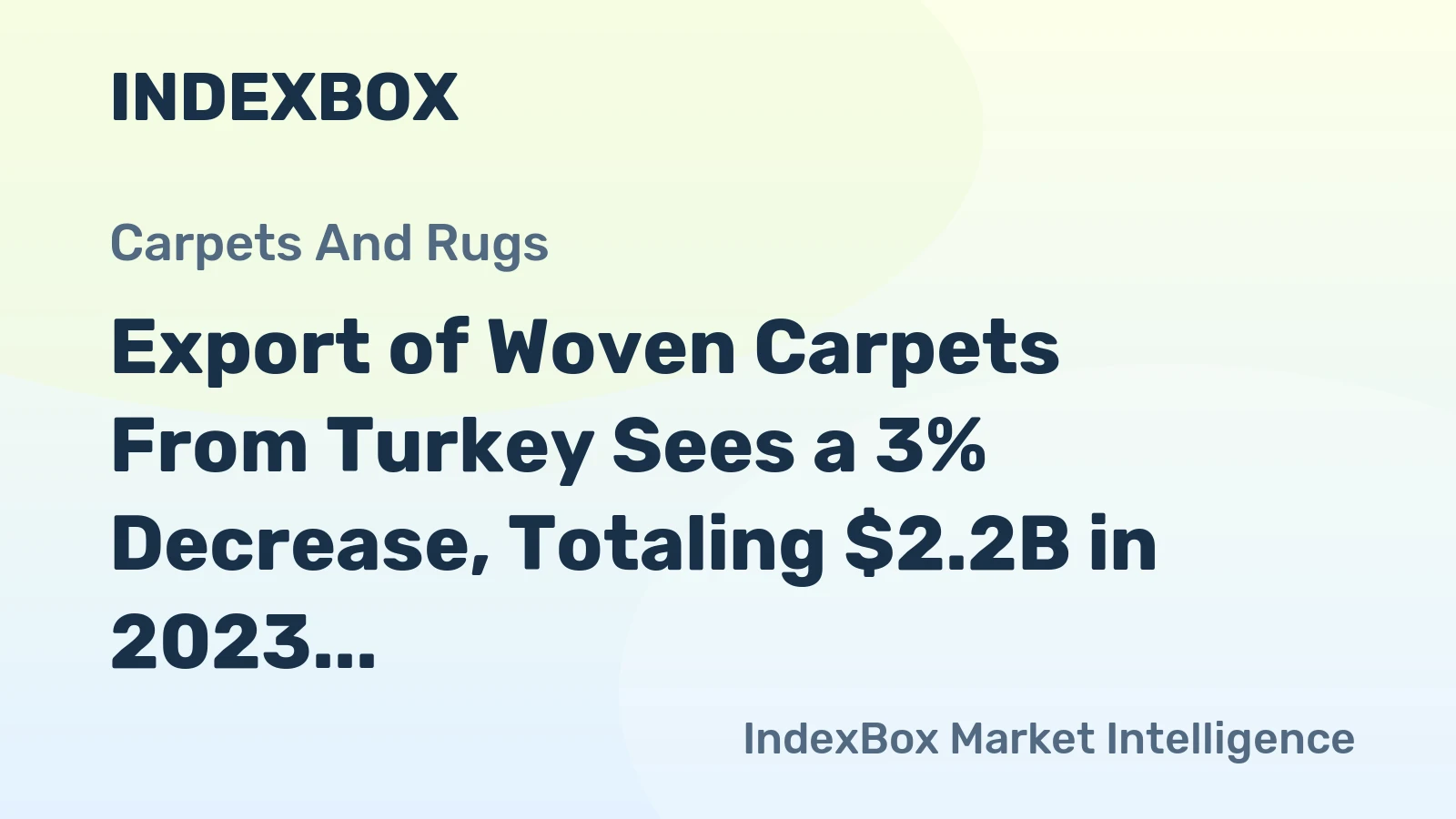 Export of Woven Carpets From Turkey Sees a 3% Decrease, Totaling $2.2B in 2023.