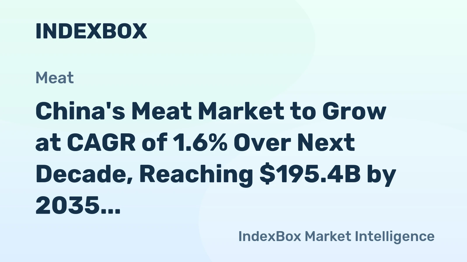 China's Meat Market to Grow at CAGR of 1.6% Over Next Decade, Reaching $195.4B by 2035