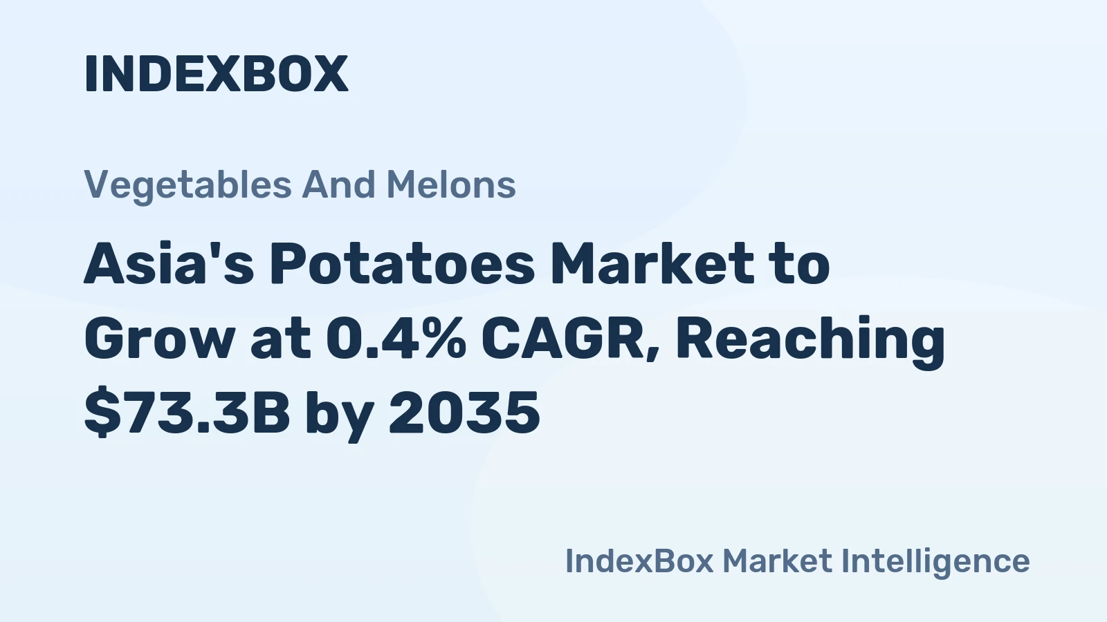 Asia's Potatoes Market to Grow at 0.4% CAGR, Reaching $73.3B by 2035