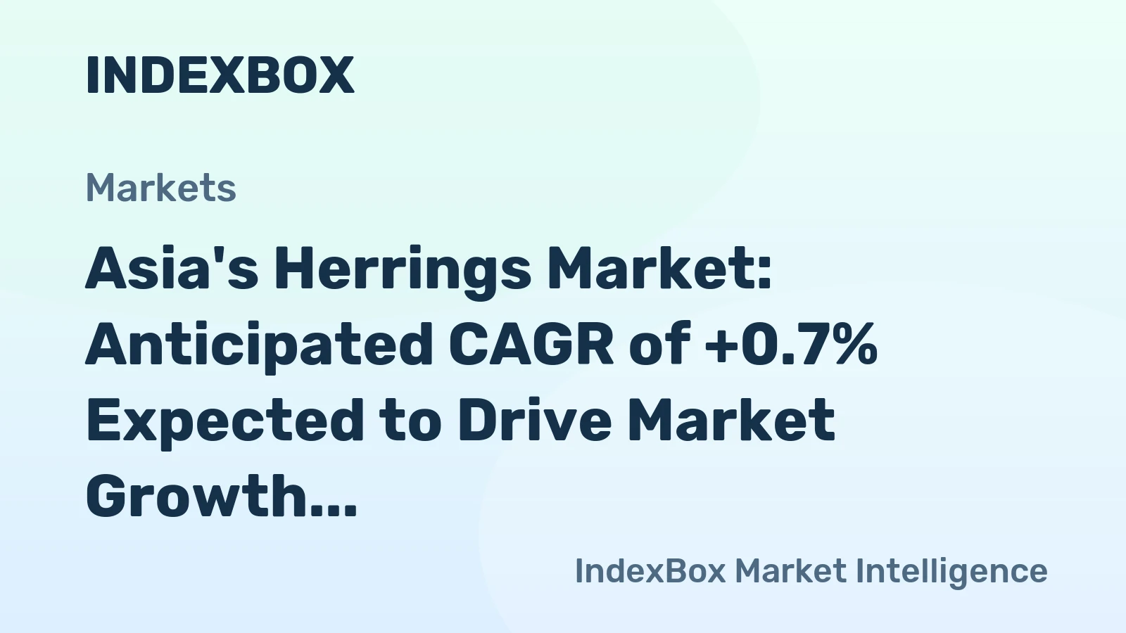 Asia's Herrings Market: Anticipated CAGR of +0.7% Expected to Drive Market Growth to 2.3M tons by 2035