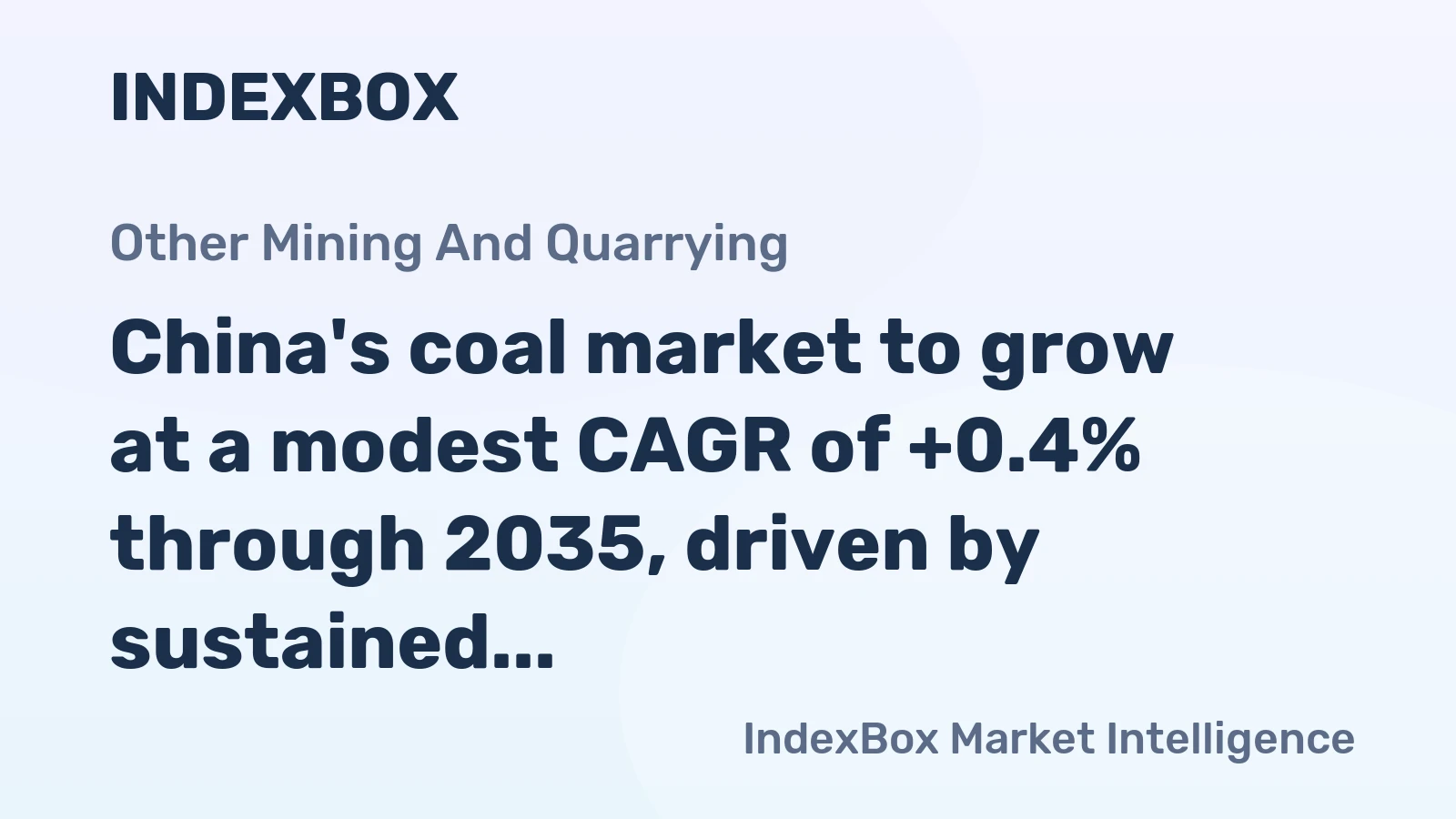 China's coal market to grow at a modest CAGR of +0.4% through 2035, driven by sustained demand, reaching 4,774M tons.