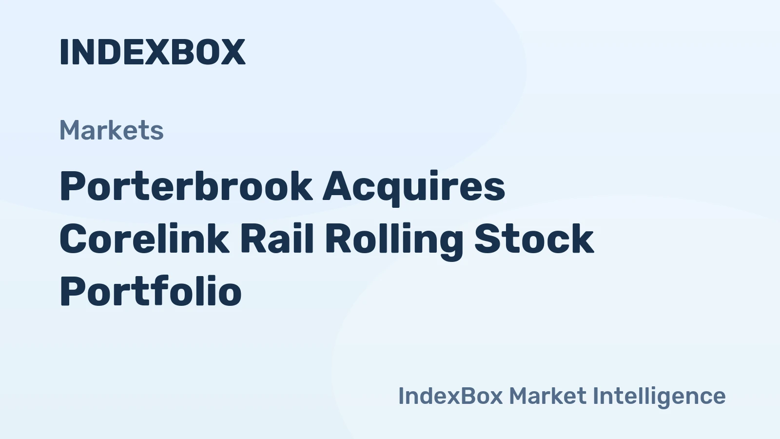 Porterbrook Acquires Corelink Rail Rolling Stock Portfolio