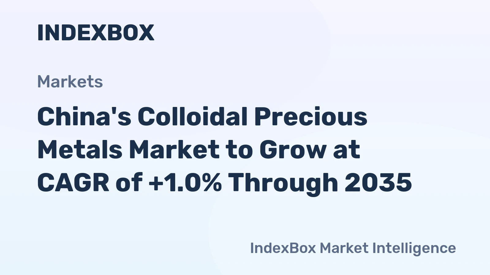 China's Colloidal Precious Metals Market to Grow at CAGR of +1.0% Through 2035