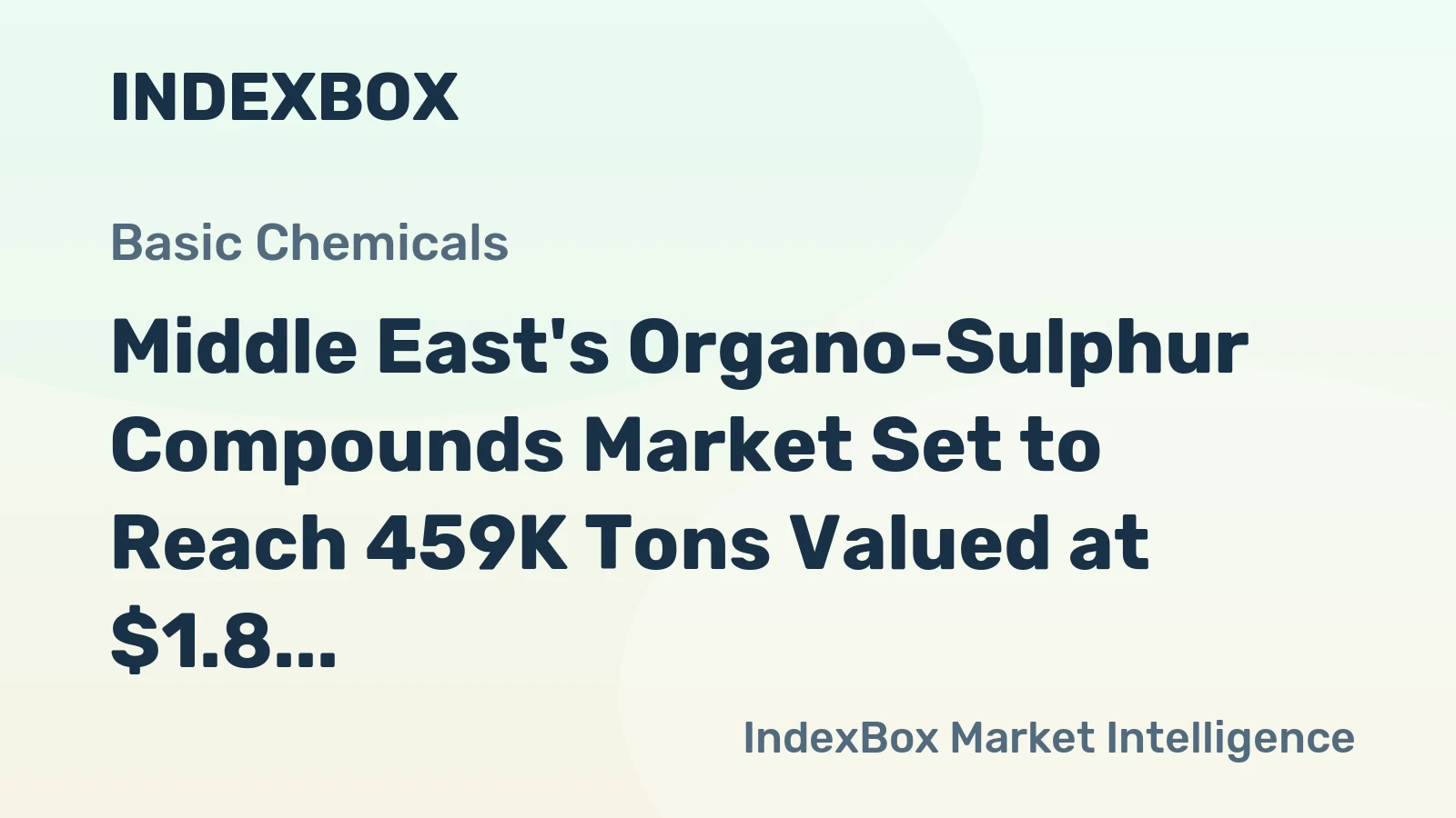 Middle East's Organo-Sulphur Compounds Market Set to Reach 459K Tons Valued at $1.8 Billion