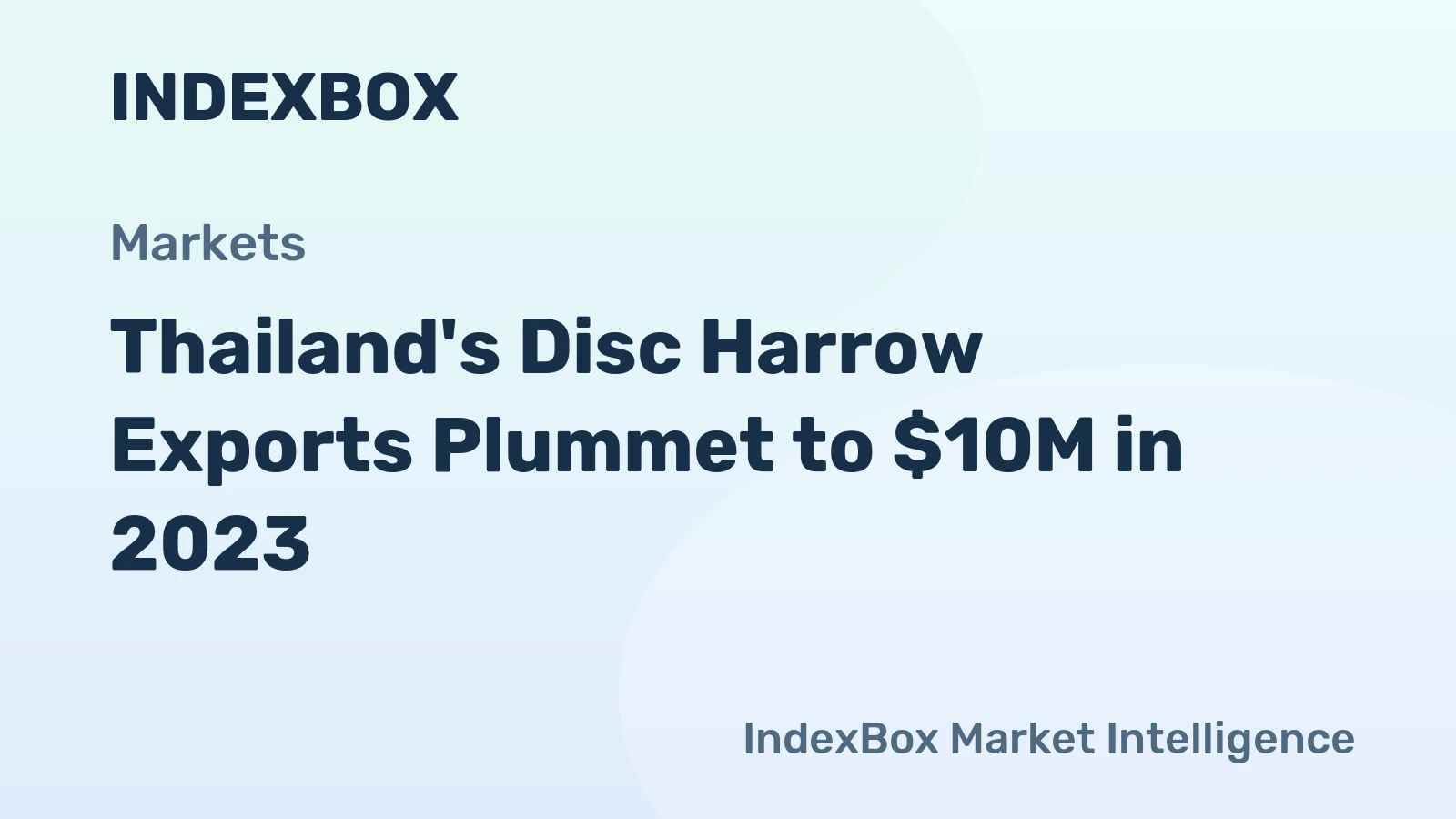 Thailand's Disc Harrow Exports Plummet to $10M in 2023