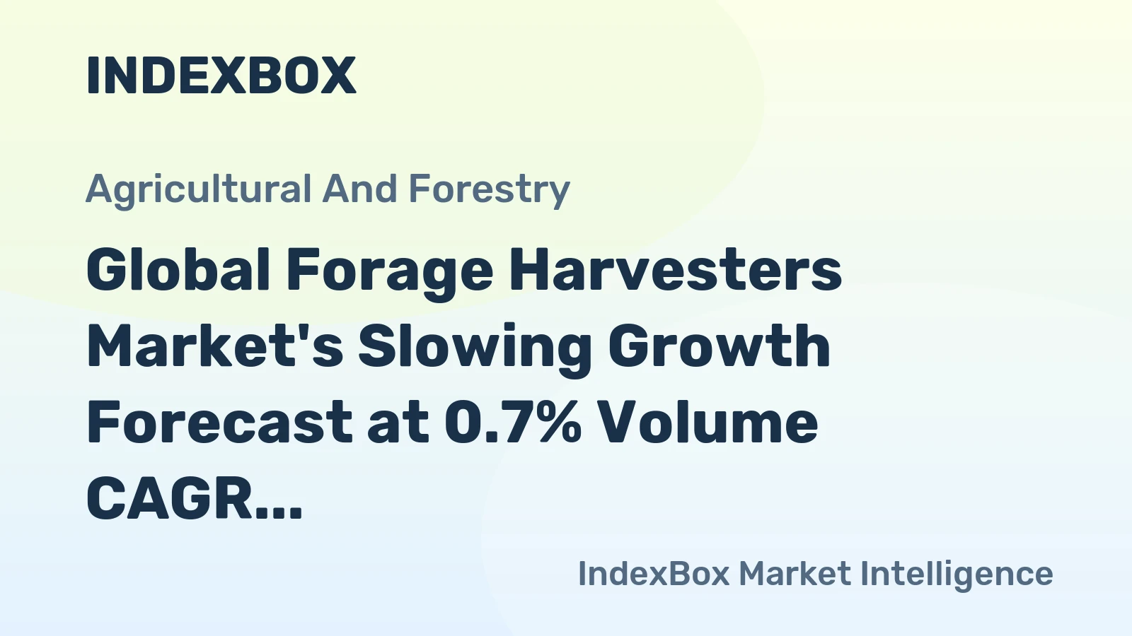Global Forage Harvesters Market's Slowing Growth Forecast at 0.7% Volume CAGR Through 2035