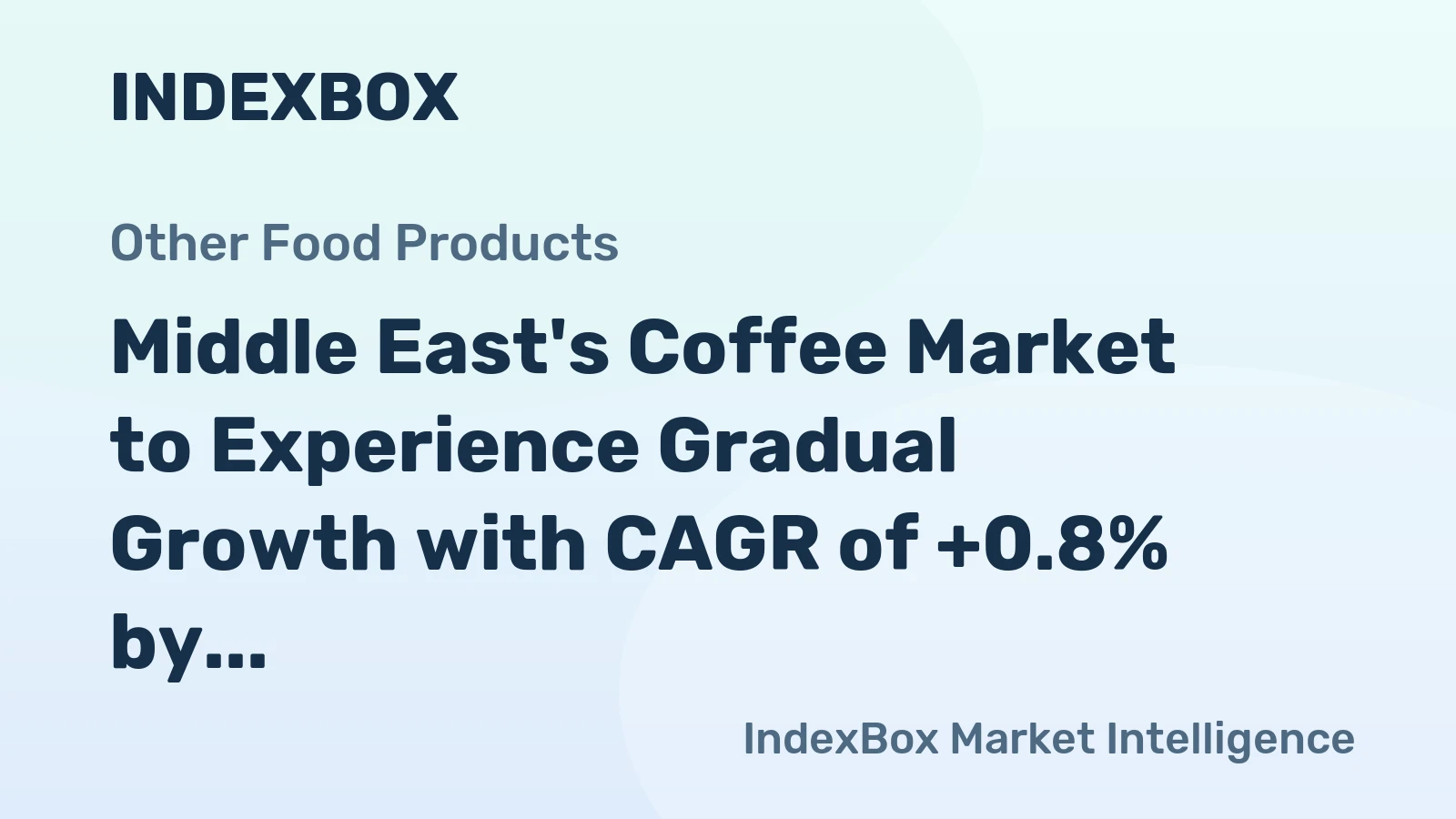 Middle East's Coffee Market to Experience Gradual Growth with CAGR of +0.8% by 2035