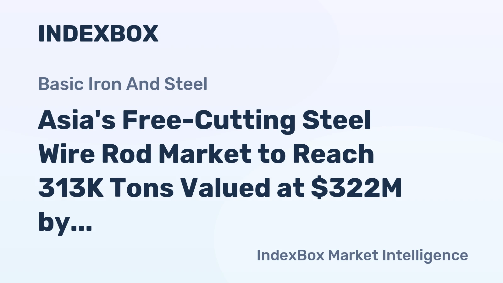 Asia's Free-Cutting Steel Wire Rod Market to Reach 313K Tons Valued at $322M by 2035