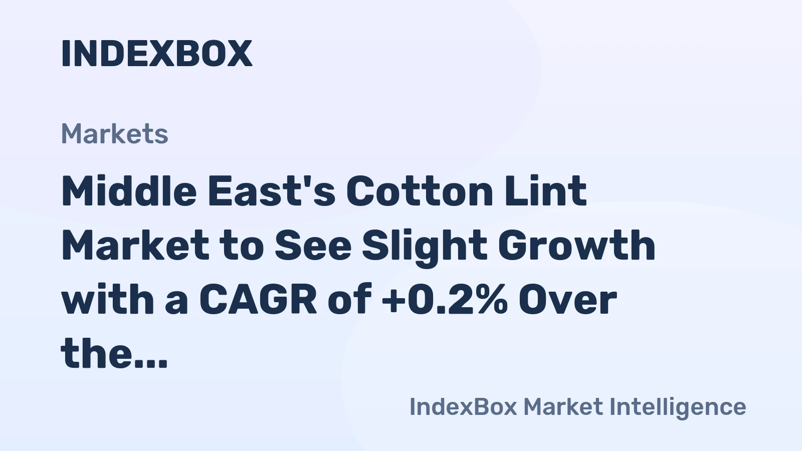 Middle East's Cotton Lint Market to See Slight Growth with a CAGR of +0.2% Over the Next Decade