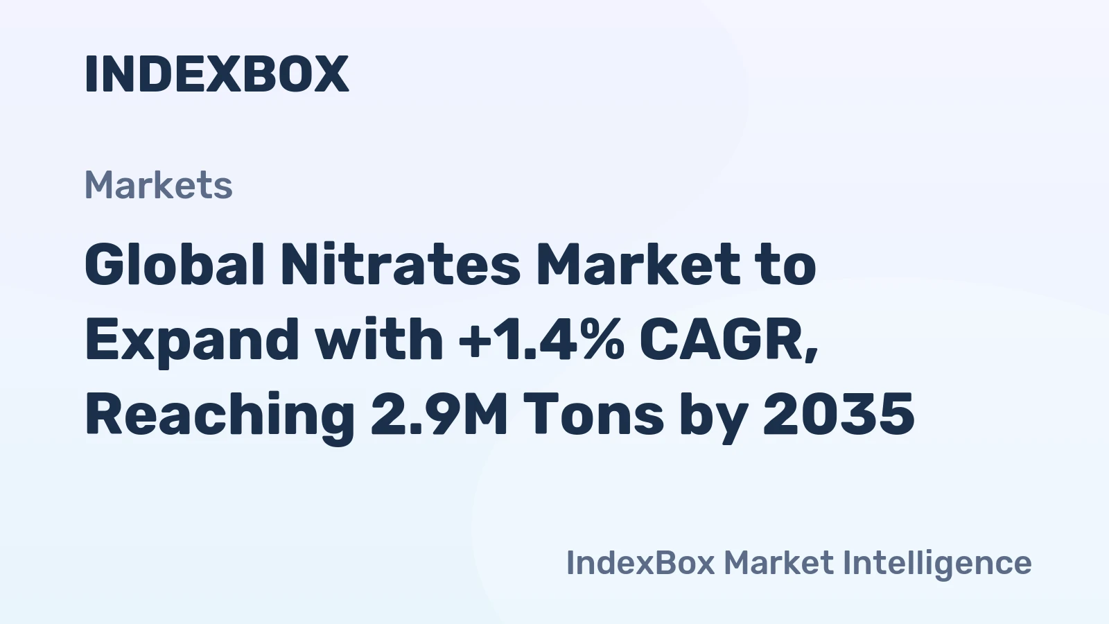 Global Nitrates Market to Expand with +1.4% CAGR, Reaching 2.9M Tons by 2035