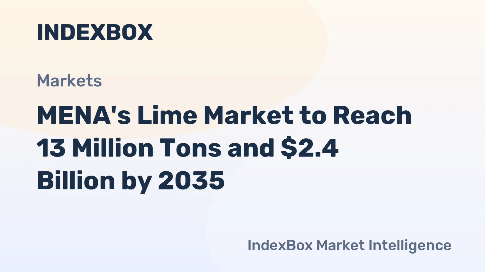MENA's Lime Market to Reach 13 Million Tons and $2.4 Billion by 2035