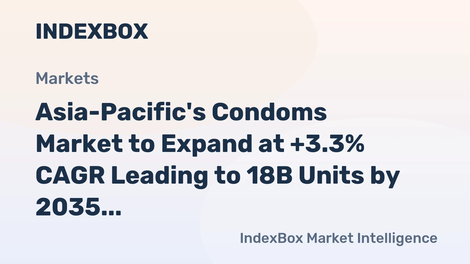 Asia-Pacific's Condoms Market to Expand at +3.3% CAGR Leading to 18B Units by 2035