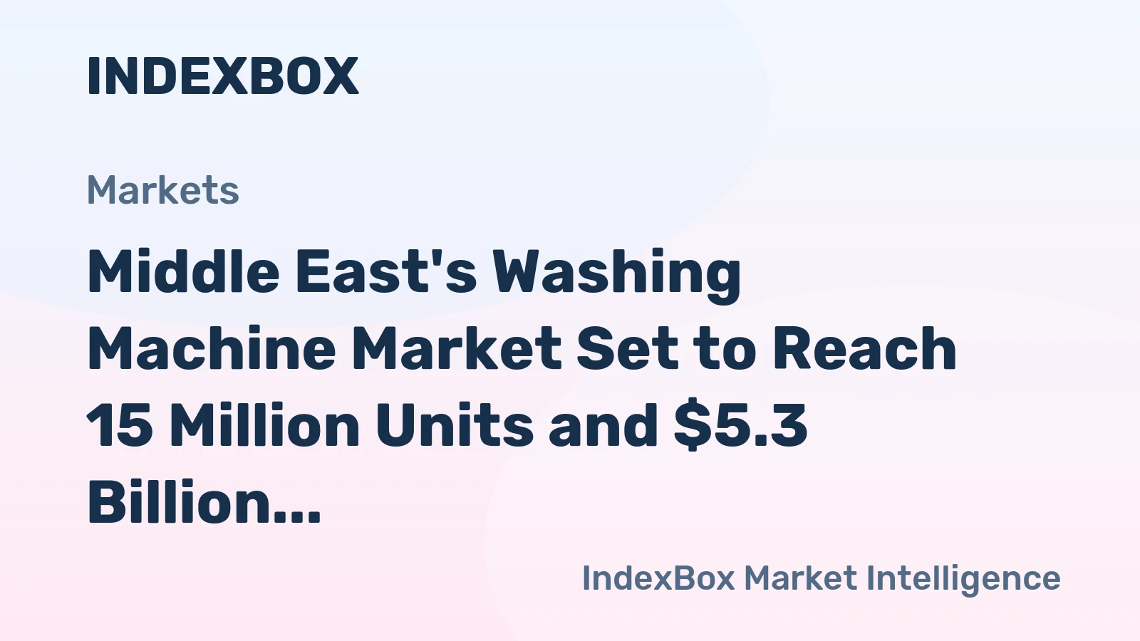 Middle East's Washing Machine Market Set to Reach 15 Million Units and $5.3 Billion
