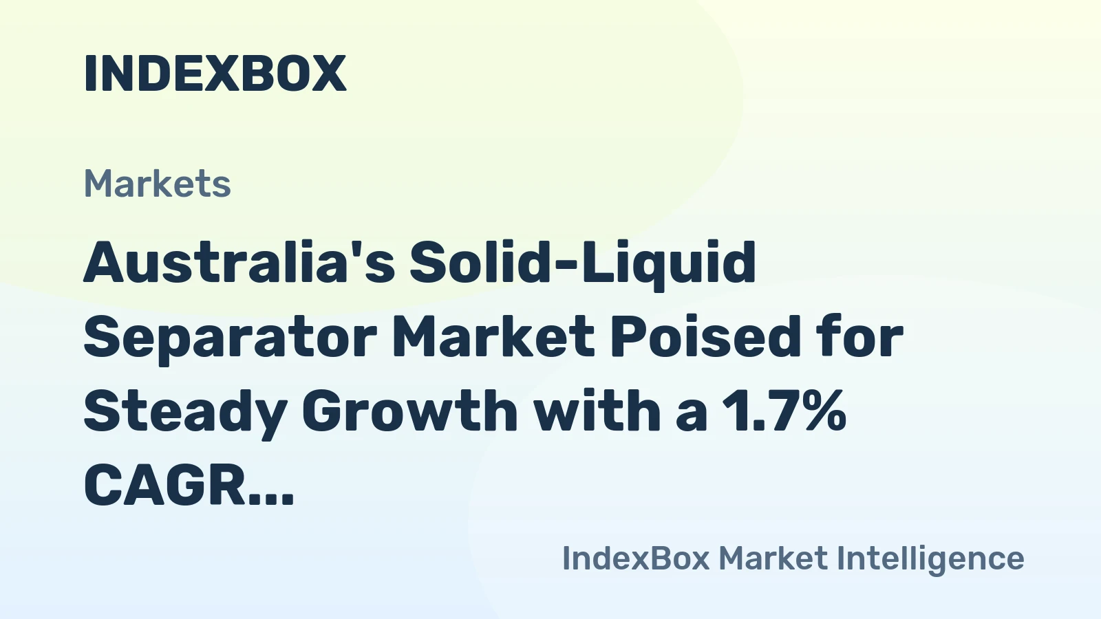 Australia's Solid-Liquid Separator Market Poised for Steady Growth with a 1.7% CAGR in Value