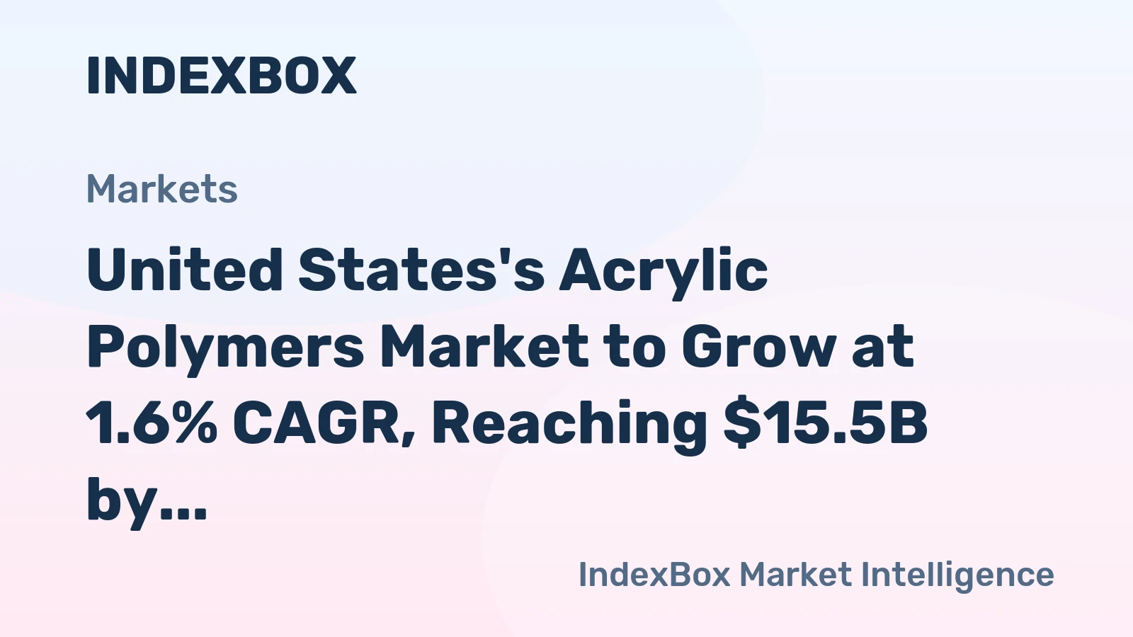 United States's Acrylic Polymers Market to Grow at 1.6% CAGR, Reaching $15.5B by 2035