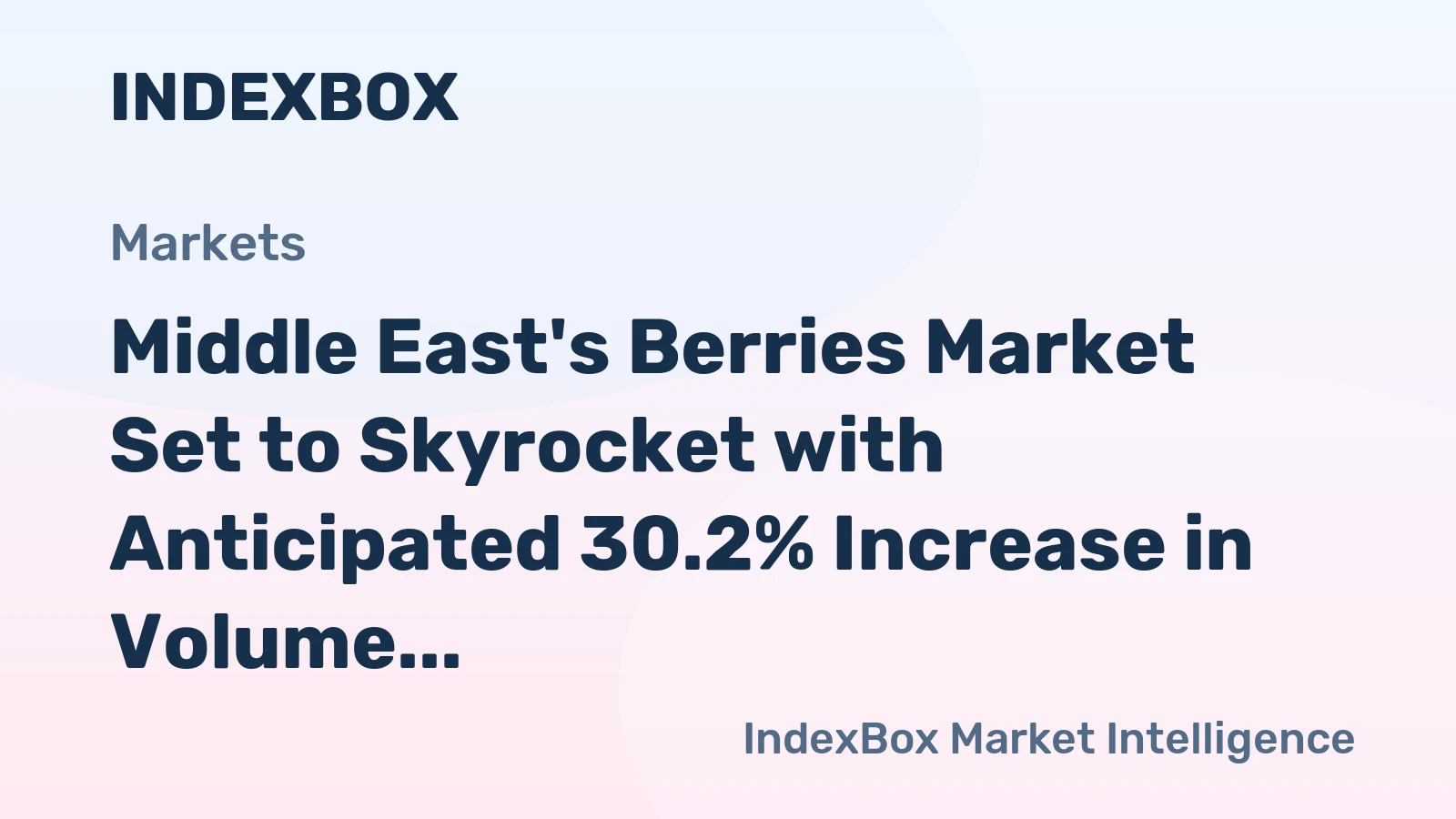Middle East's Berries Market Set to Skyrocket with Anticipated 30.2% Increase in Volume and $5.2B Value by 2035