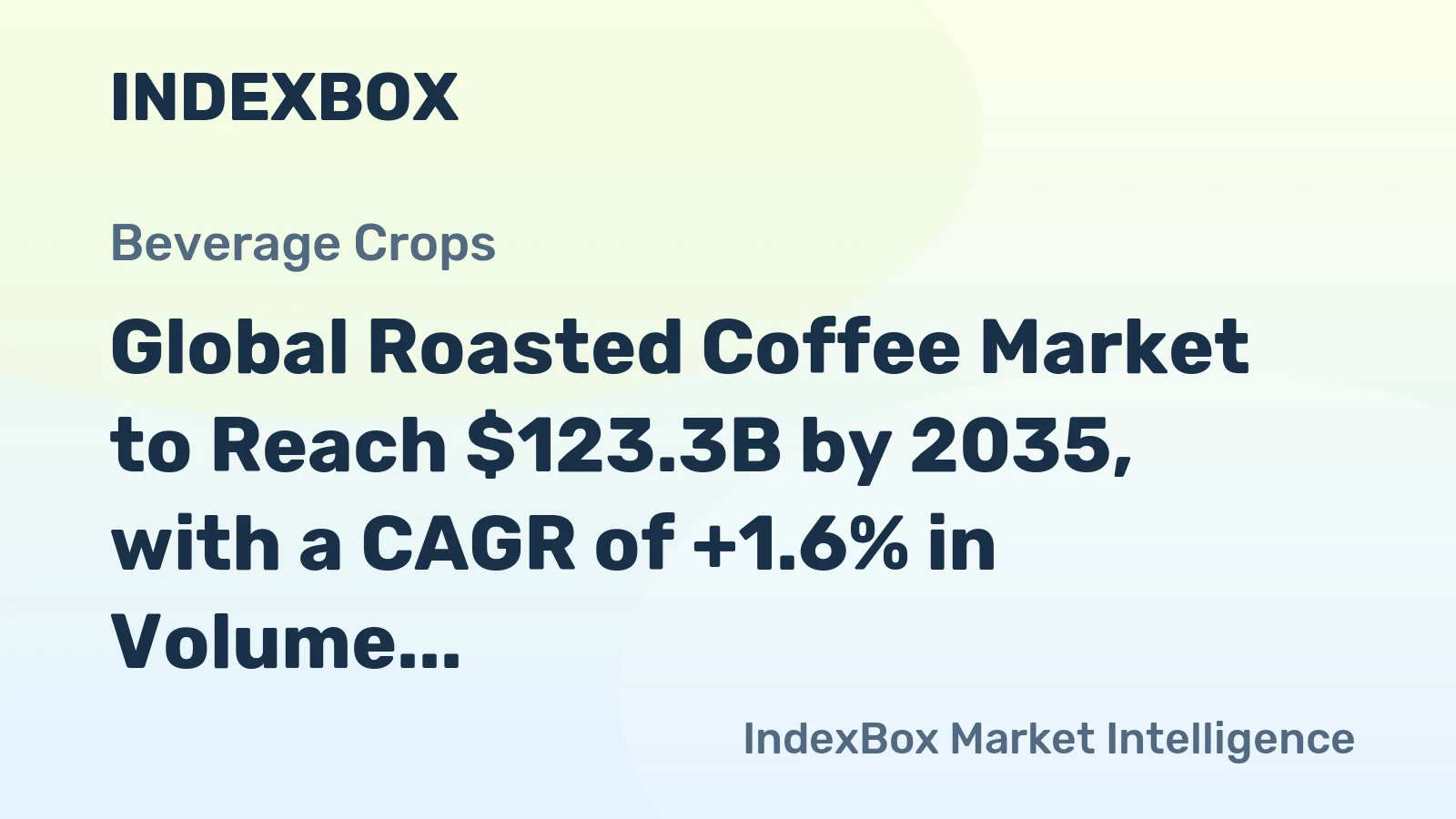 Global Roasted Coffee Market to Reach $123.3B by 2035, with a CAGR of +1.6% in Volume and -1.7% in Value Terms