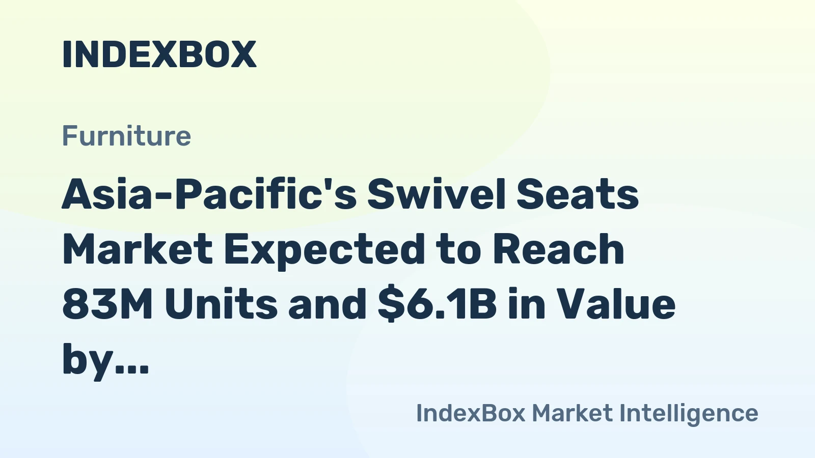 Asia-Pacific's Swivel Seats Market Expected to Reach 83M Units and $6.1B in Value by 2035