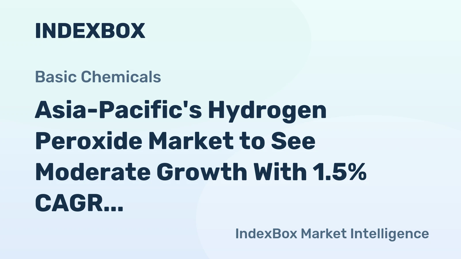 Asia-Pacific's Hydrogen Peroxide Market to See Moderate Growth With 1.5% CAGR Through 2035