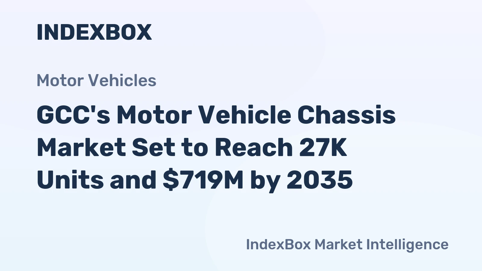 GCC's Motor Vehicle Chassis Market Set to Reach 27K Units and $719M by 2035
