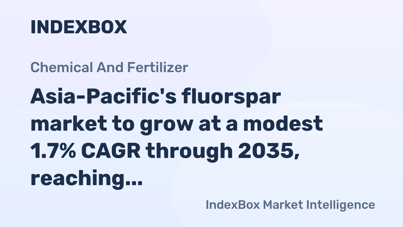Asia-Pacific's fluorspar market to grow at a modest 1.7% CAGR through 2035, reaching 9.1M tons, driven by sustained regional demand.