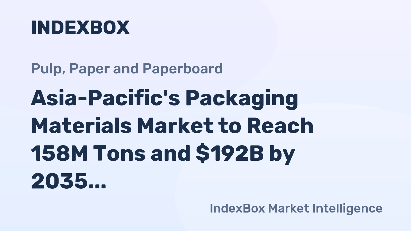 Asia-Pacific's Packaging Materials Market to Reach 158M Tons and $192B by 2035