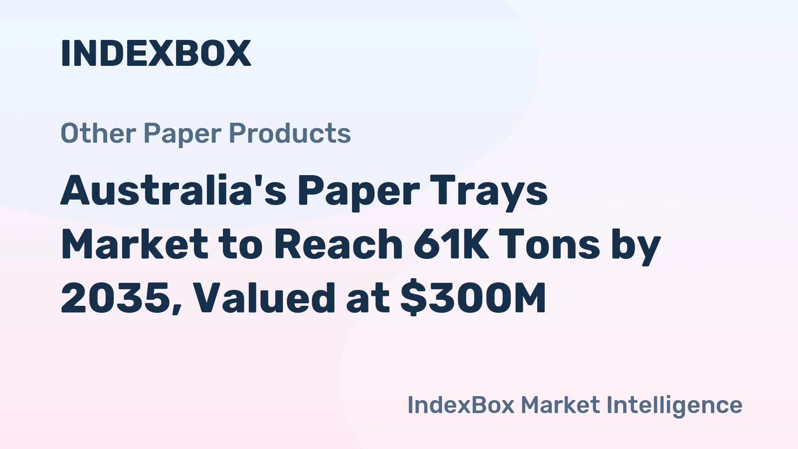 Australia's Paper Trays Market to Reach 61K Tons by 2035, Valued at $300M
