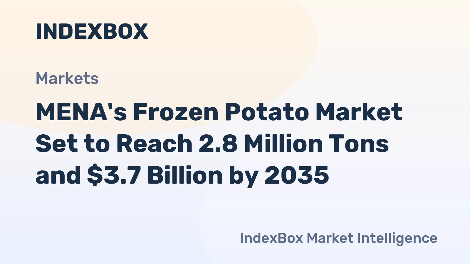 MENA's Frozen Potato Market Set to Reach 2.8 Million Tons and $3.7 Billion by 2035