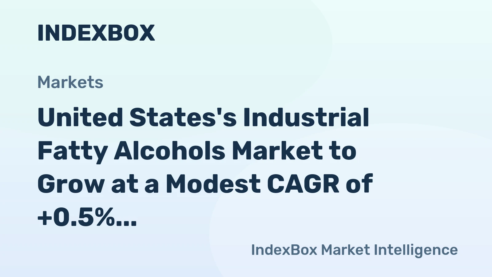 United States's Industrial Fatty Alcohols Market to Grow at a Modest CAGR of +0.5% Until 2035