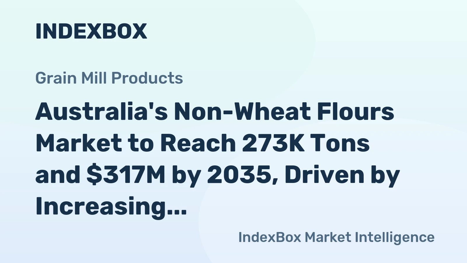 Australia's Non-Wheat Flours Market to Reach 273K Tons and $317M by 2035, Driven by Increasing Demand