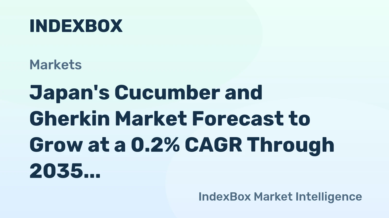 Japan's Cucumber and Gherkin Market Forecast to Grow at a 0.2% CAGR Through 2035