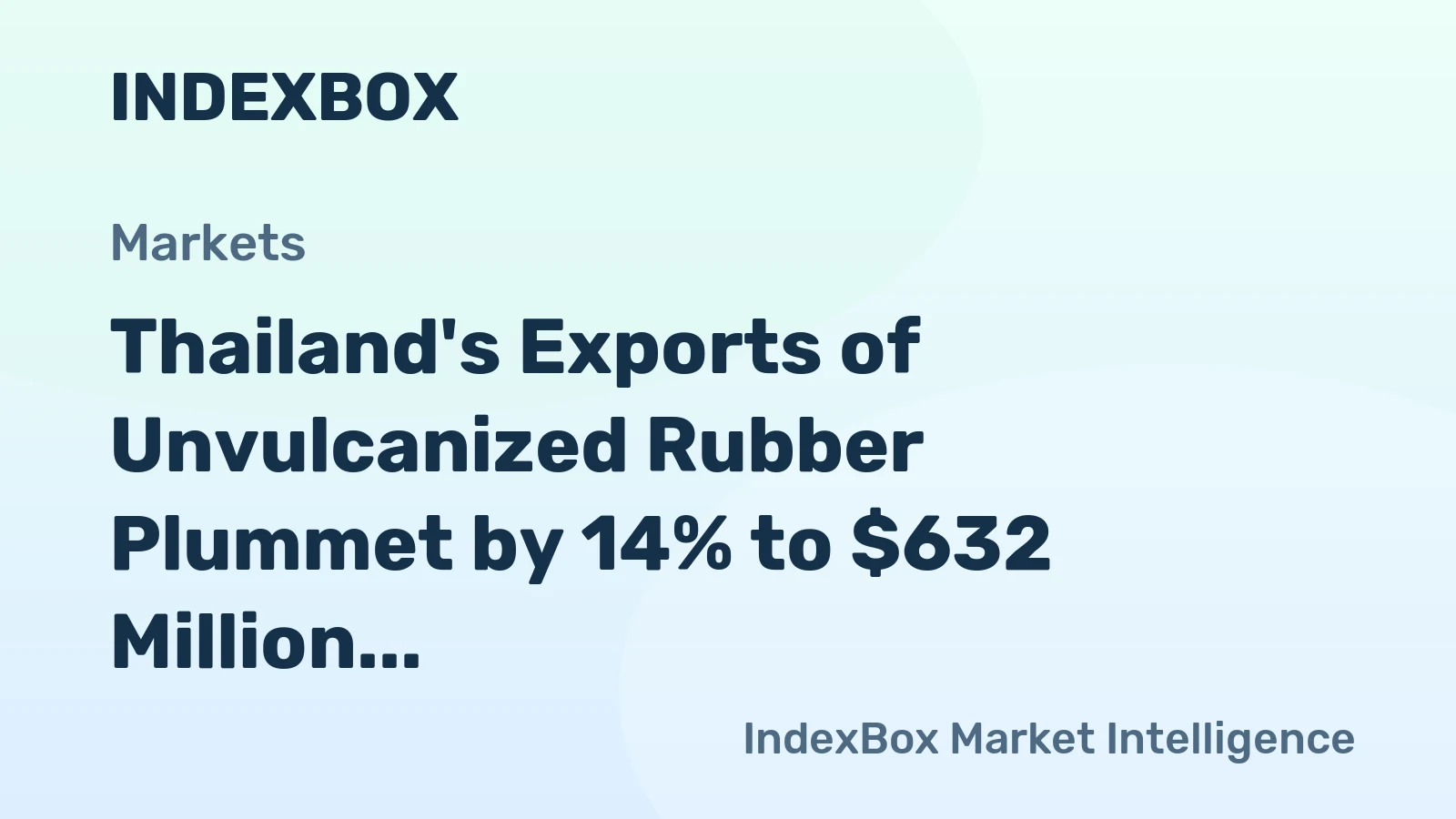 Thailand's Exports of Unvulcanized Rubber Plummet by 14% to $632 Million in 2024