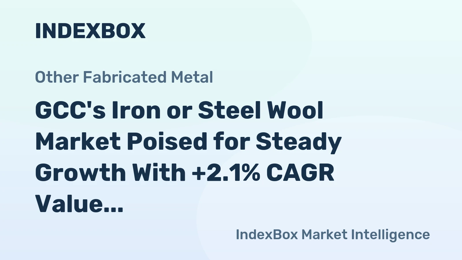 GCC's Iron or Steel Wool Market Poised for Steady Growth With +2.1% CAGR Value Forecast