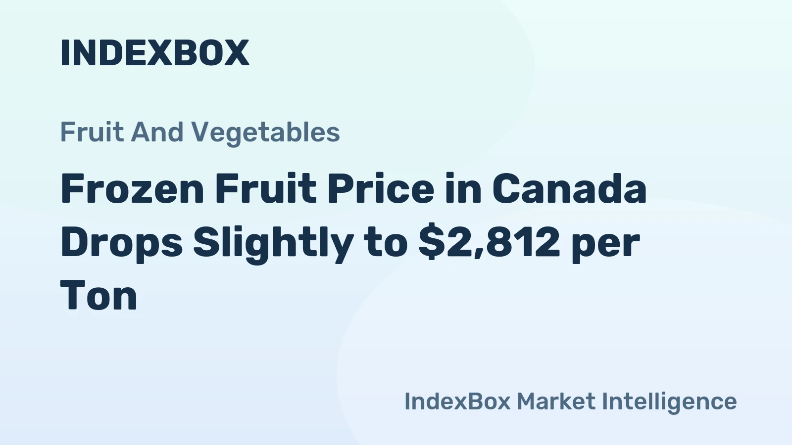 Frozen Fruit Price in Canada Drops Slightly to $2,812 per Ton