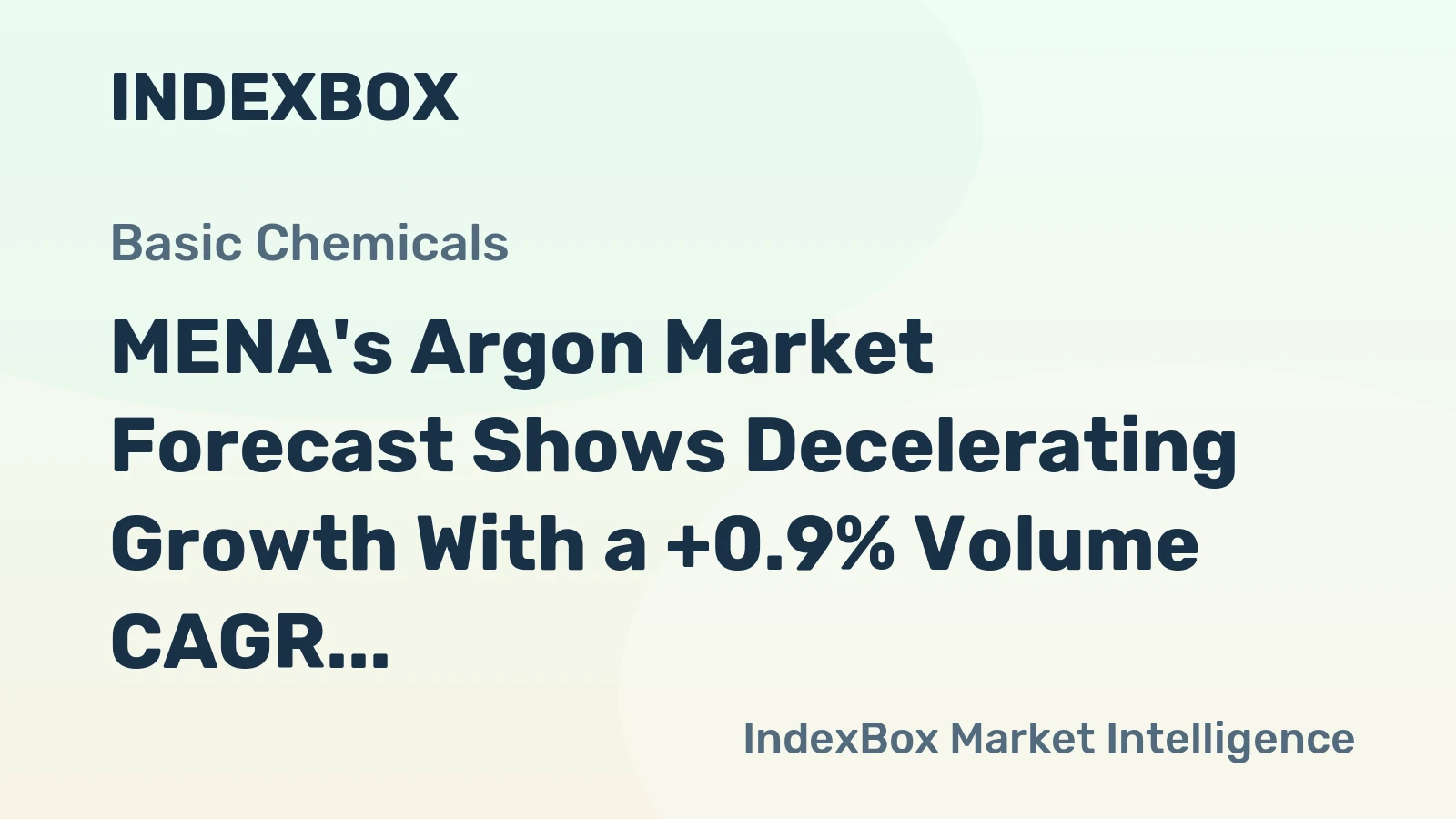 MENA's Argon Market Forecast Shows Decelerating Growth With a +0.9% Volume CAGR Through 2035