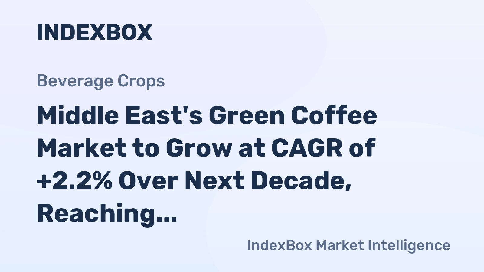 Middle East's Green Coffee Market to Grow at CAGR of +2.2% Over Next Decade, Reaching $2B by 2035