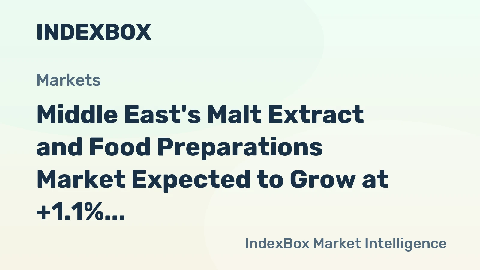 Middle East's Malt Extract and Food Preparations Market Expected to Grow at +1.1% CAGR Over Next Decade