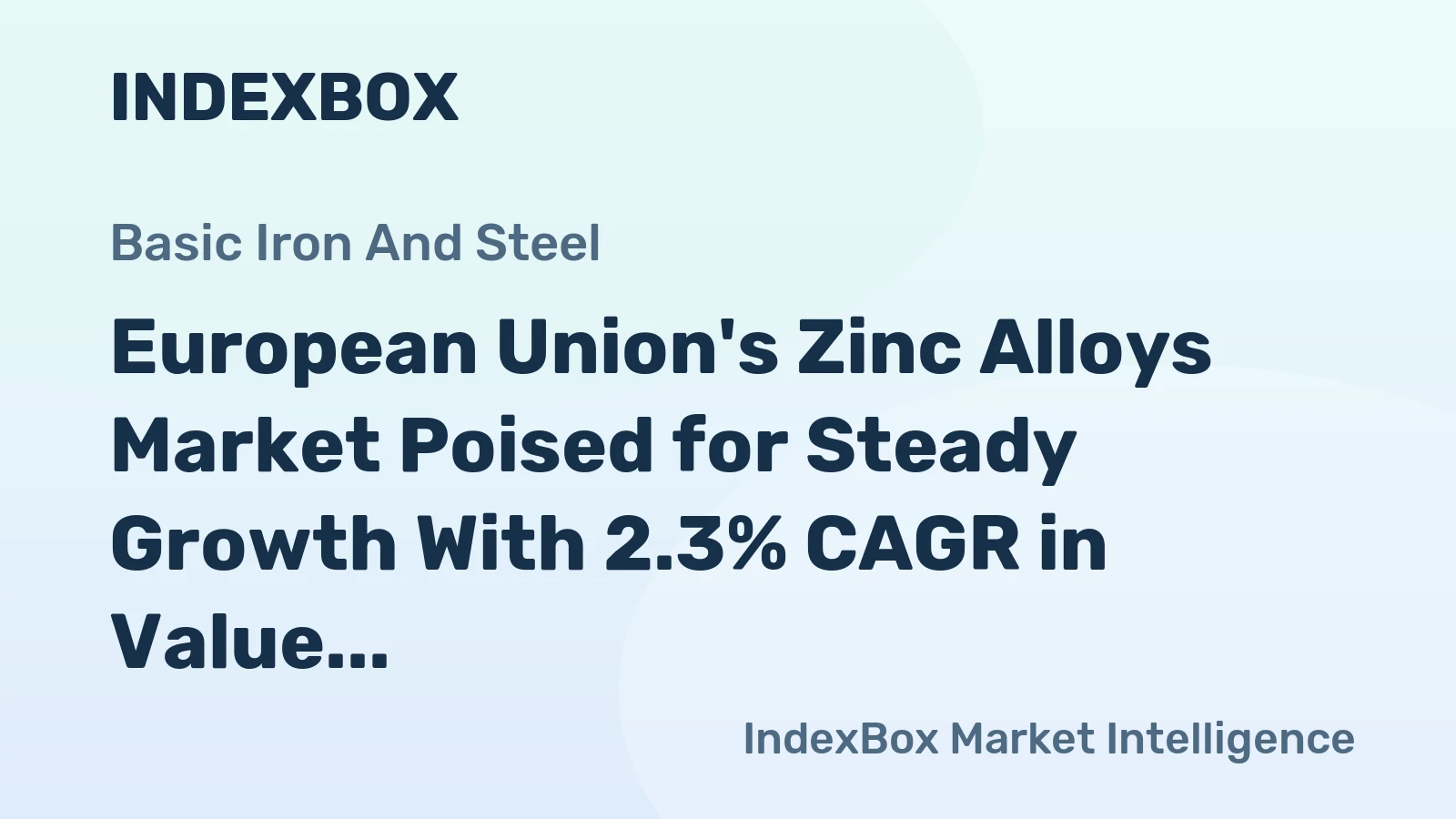 European Union's Zinc Alloys Market Poised for Steady Growth With 2.3% CAGR in Value Through 2035
